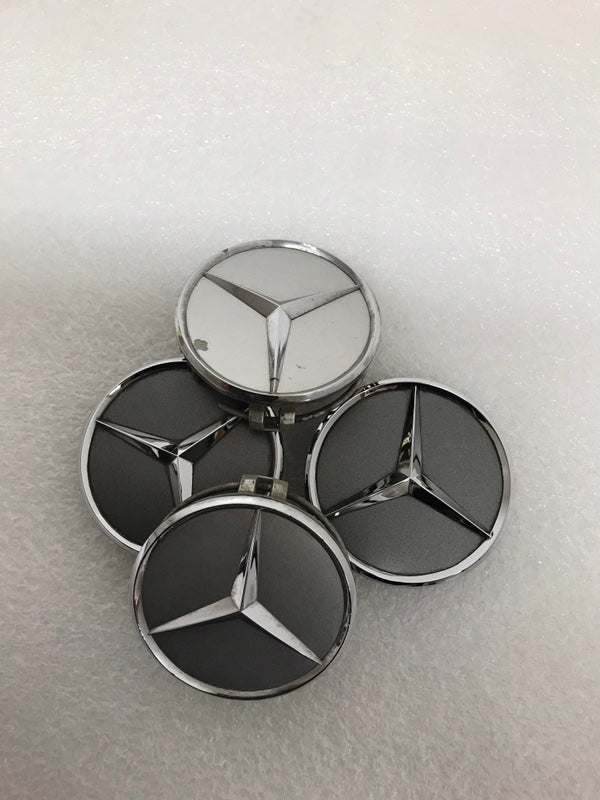 4x for Mercedes-Benz Silver Wheel Center Hub Caps Emblem Hubcaps Set 7 ...
