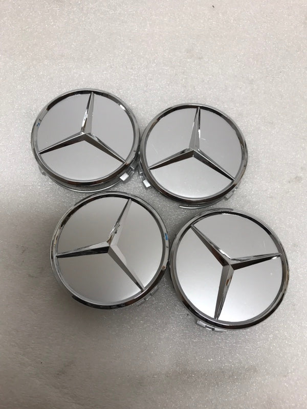 Set of 4 Mercedes-Benz Silver Wheel Center Hub Caps ab9ea5fa – i1Parts