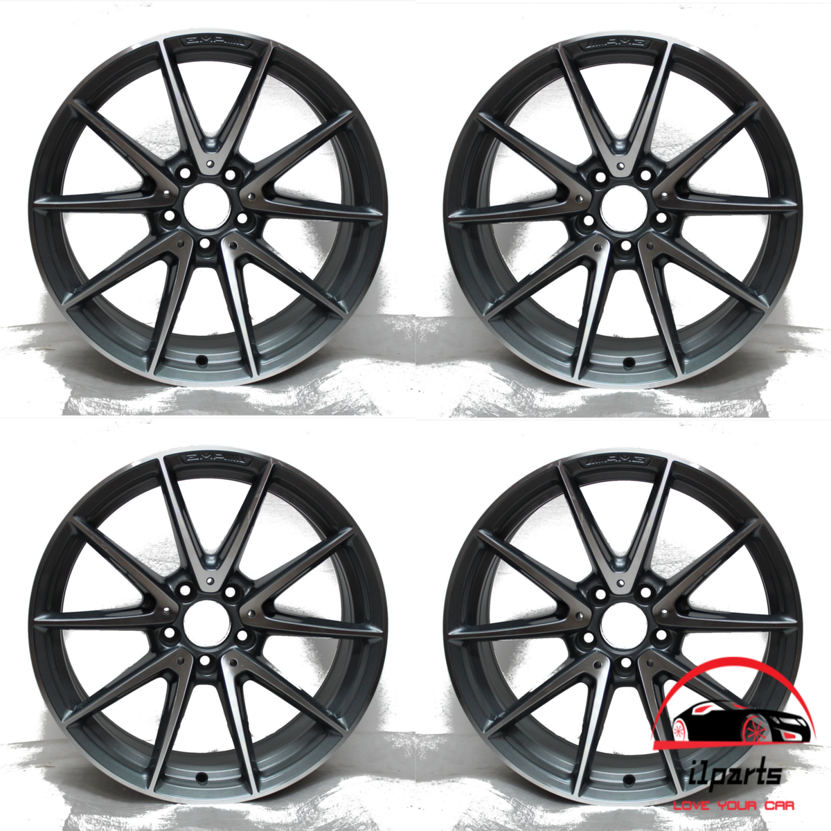 SET OF 4 MERCEDES C63 2017 2018 2019 18" FACTORY OEM NON STAGGERED WHE ...