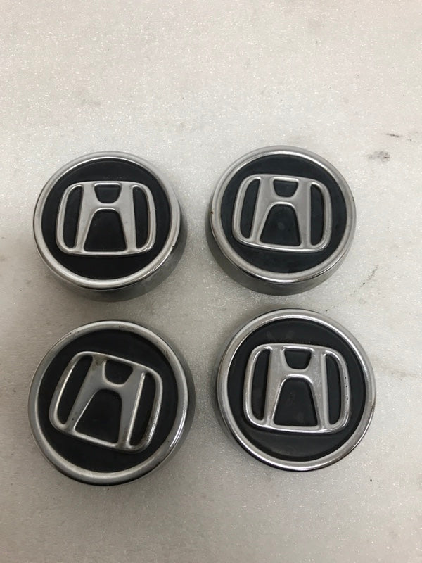 Set of 4 Honda Black Wheel Rim Center Caps Chrome Logo 69 MM 44732S7SJ ...